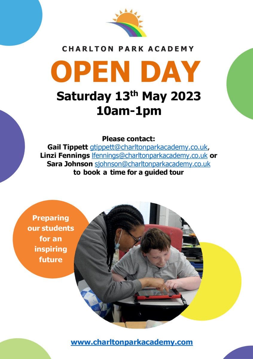 CPA Open Day Saturday 13/05/23, 10am-1pm - Charlton Park Academy